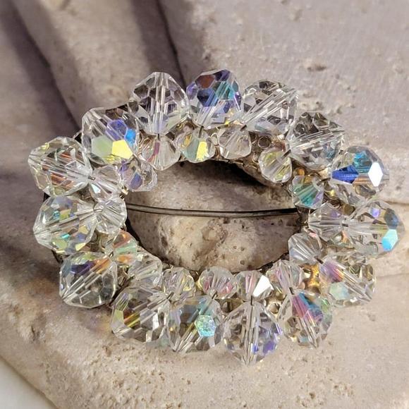 Source Unknown | Jewelry | Glass Beaded Oval Brooch Pin | Poshmark